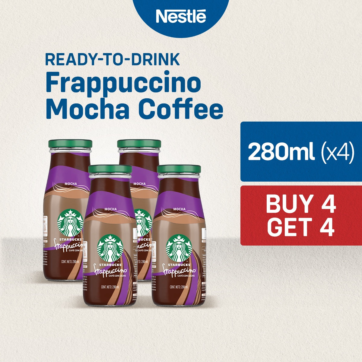 [BUY 4 GET 4] Starbucks Ready to Drink Frappuccino Mocha Coffee 280ml