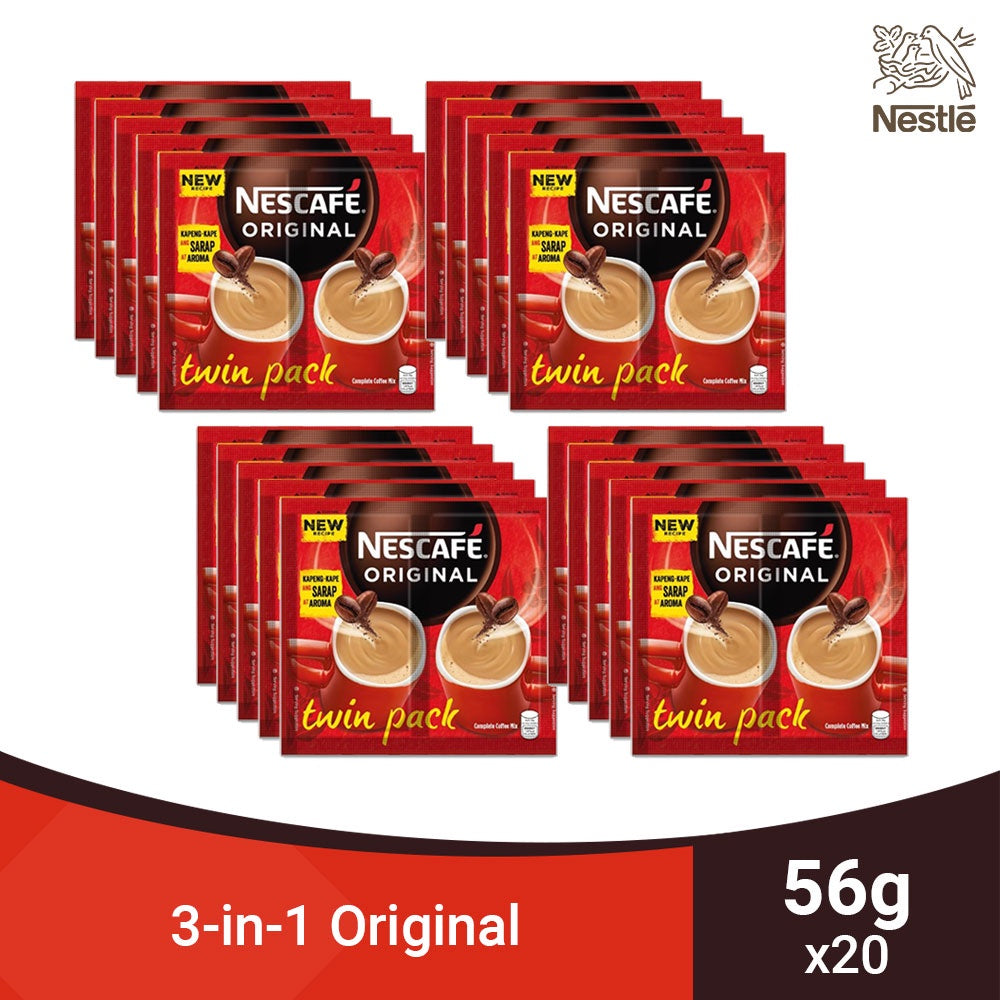 NESCAFE Original 3-in-1 Coffee Twin Pack 56g - Pack of 20