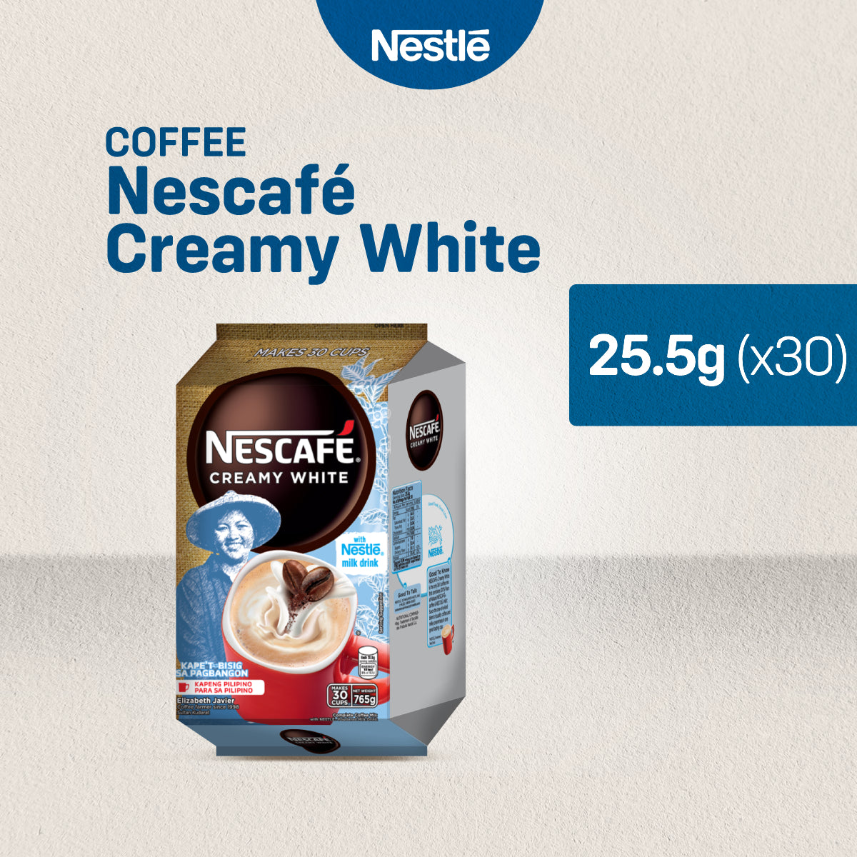 Nescafe Creamy White 3-in-1 Coffee 25.5g - Pack of 30