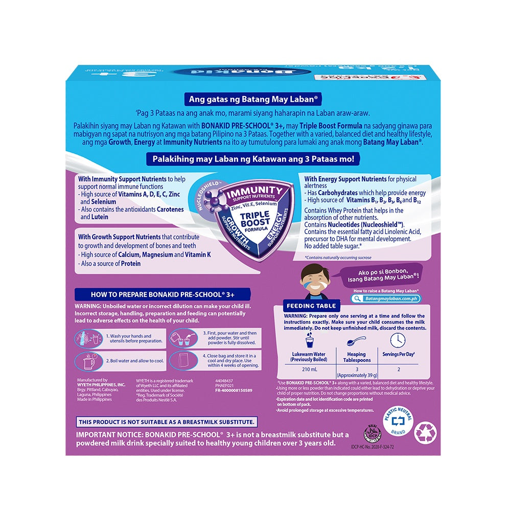 Bonakid Pre-School 3+ Powdered Milk Drink for Children Over 3 Years Ol