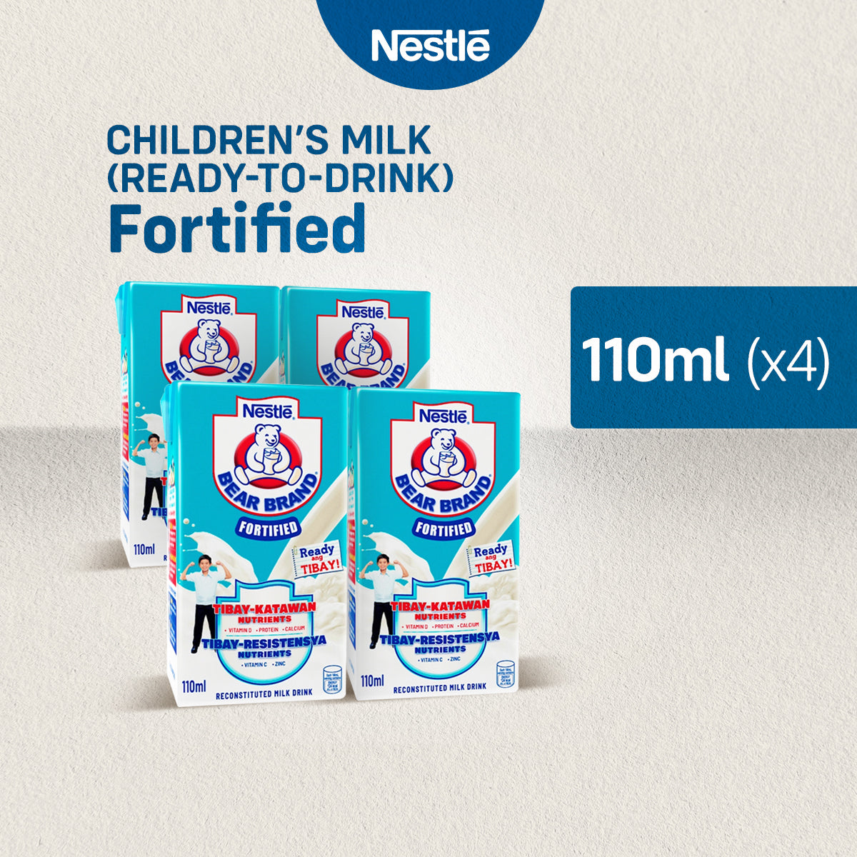 BEAR BRAND Fortified Ready-to-Drink 110ml - Pack of 4