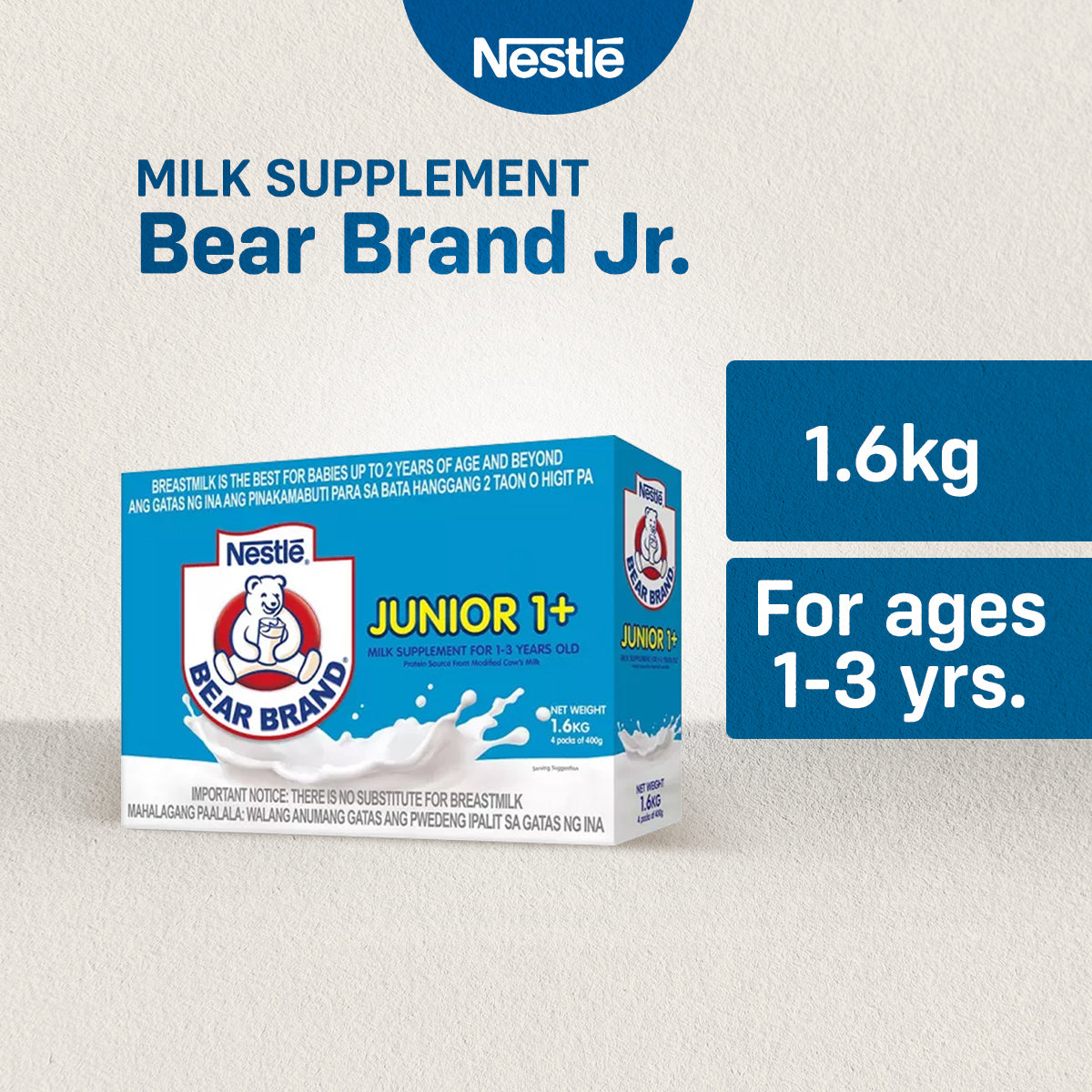 Bear Brand Junior Milk Supplement for Children 1-3 Years Old 1.6kg