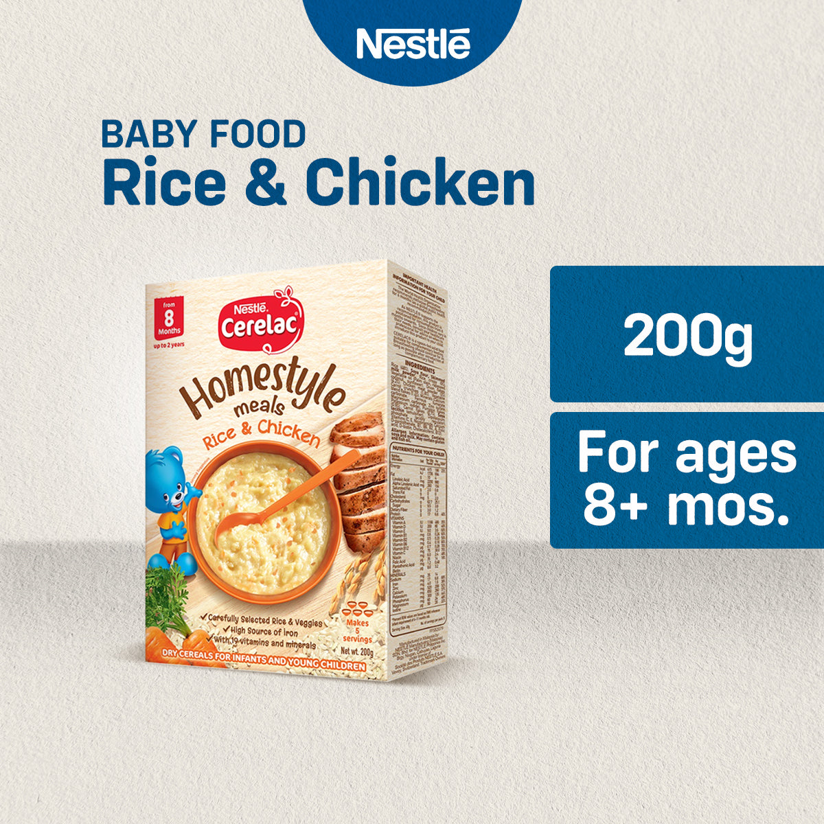 Cerelac Homestyle Meals Rice and Chicken Porridge 200g