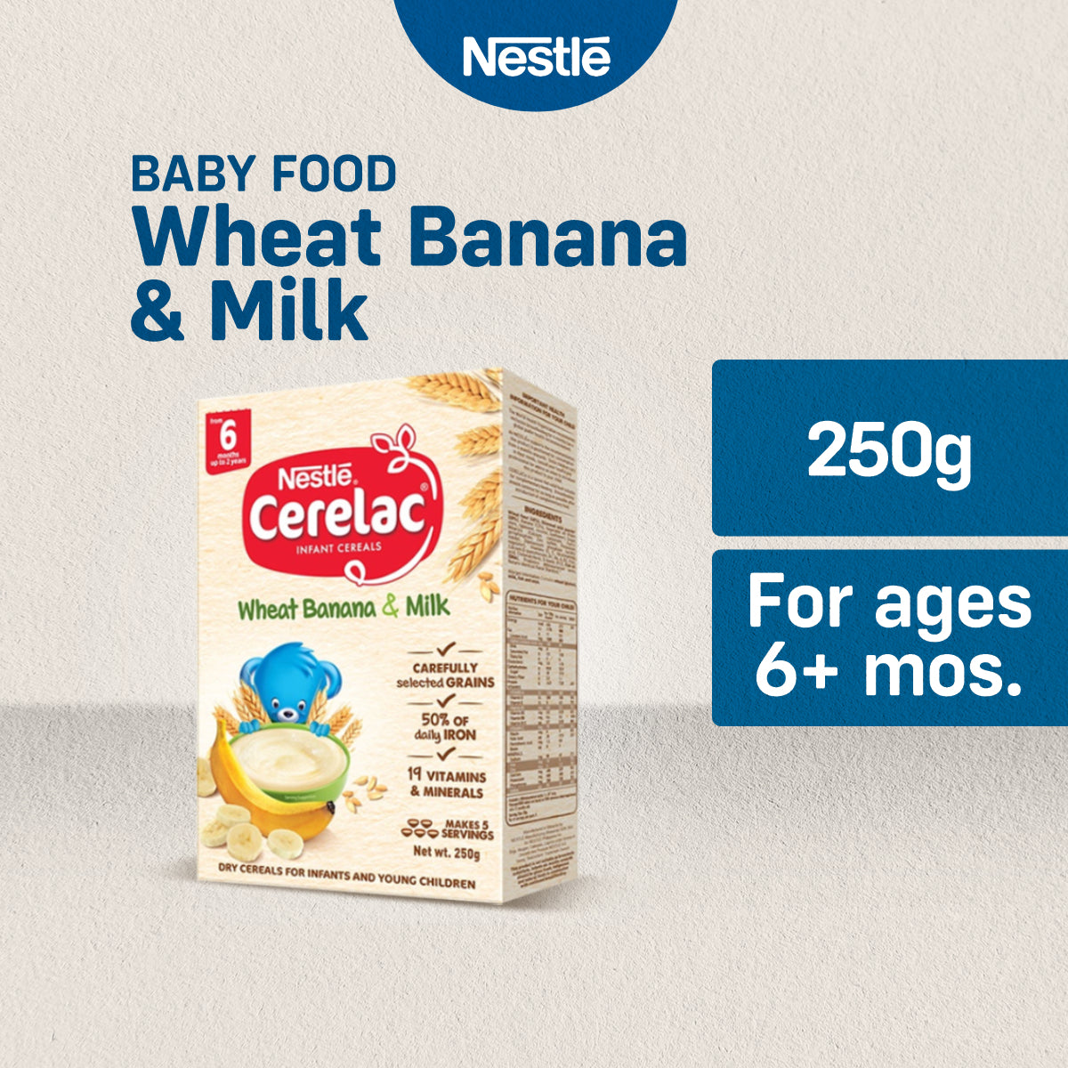 Cerelac Infant Cereal Wheat Banana & Milk 250g