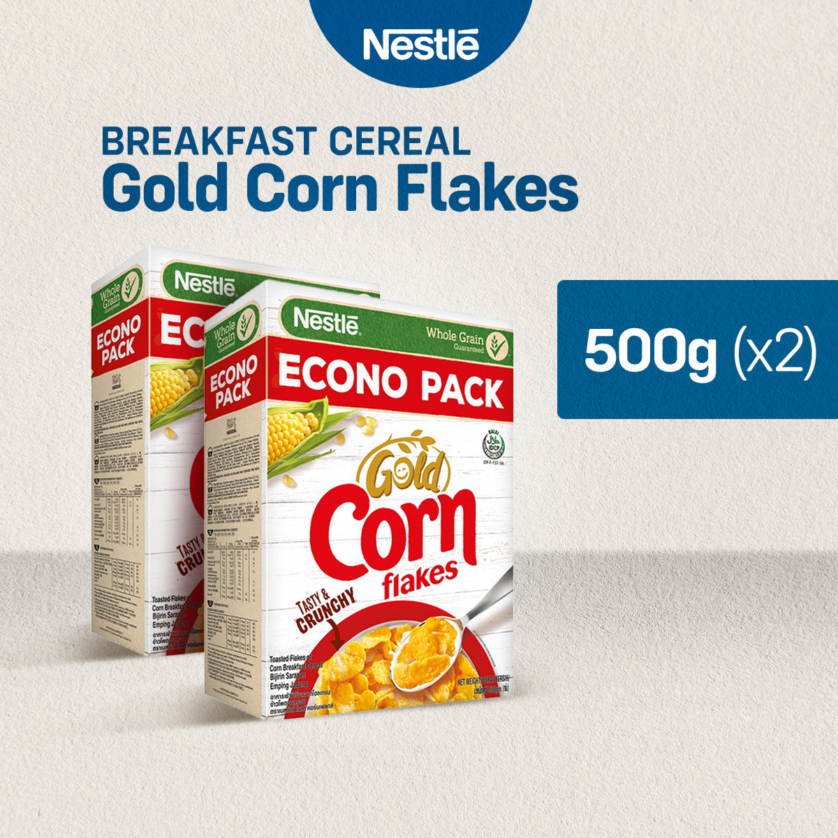 GOLD CORN FLAKES Breakfast Cereal 500g - Pack of 2