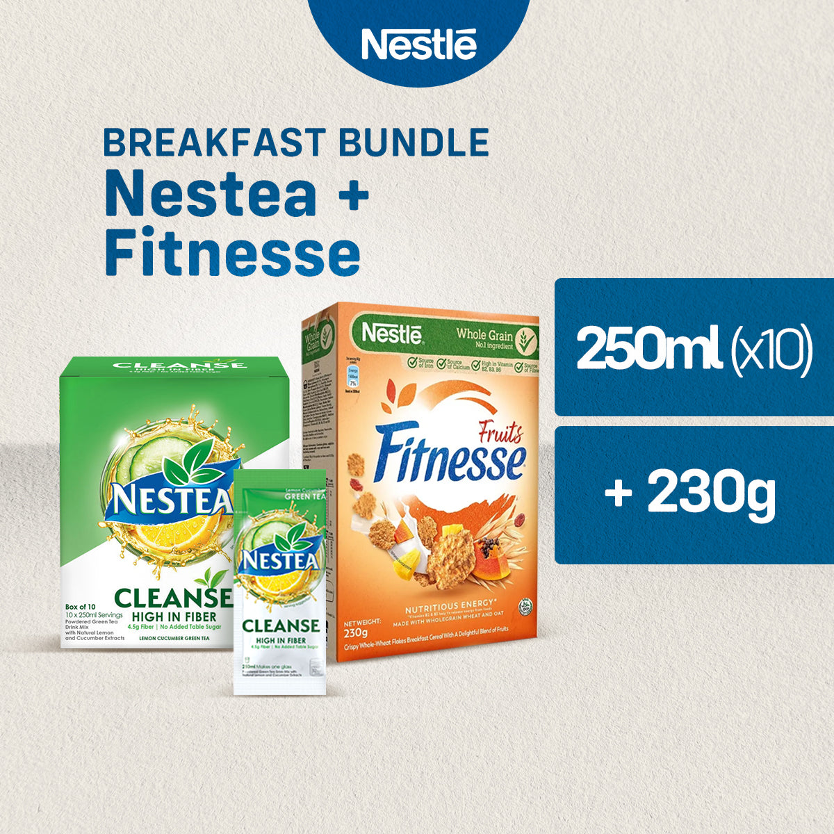 NESTEA Cleanse Lemon Cucumber Powdered Green Tea with Fiber 250ml - Pa