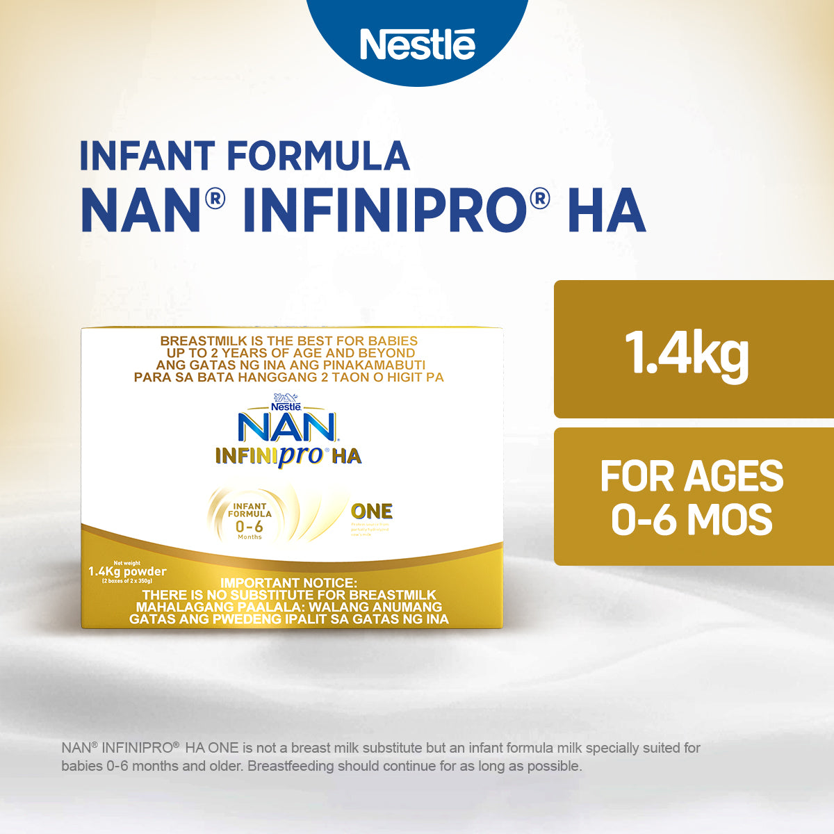 Nan Infinipro HA One Infant Formula for 0 to 6 Months 1.4kg