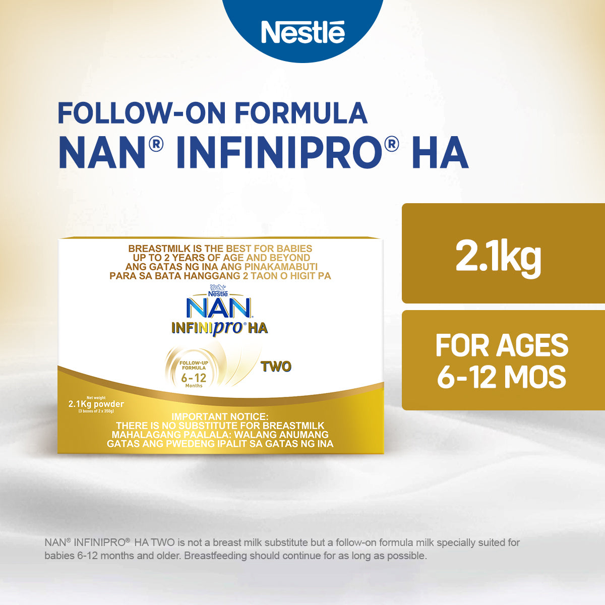 Nan Infinipro HA Two Follow-up Formula for 6 to 12 Months 2.1kg
