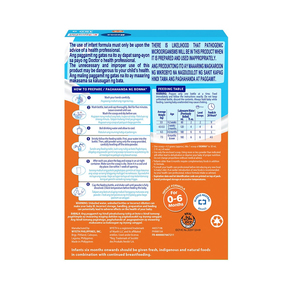 Bonna Stage 1 Infant Formula for 0 to 6 Months 150g