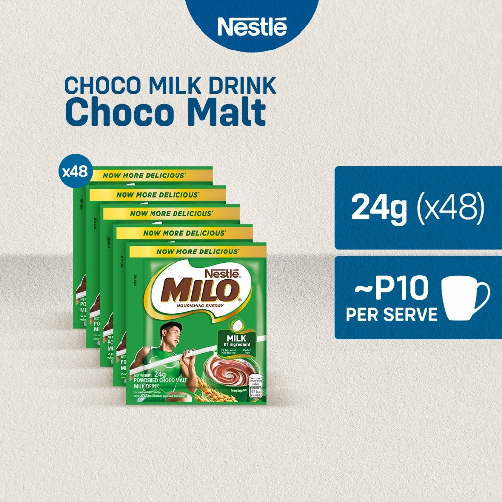 Milo Activ-Go Choco Malt Powdered Milk Drink 24g - Pack of 48