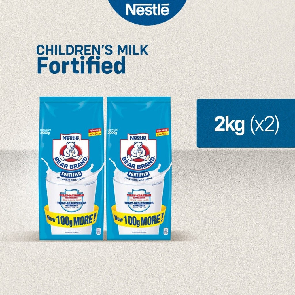 Bear Brand Fortified Powdered Milk Drink 2kg - Pack of 2