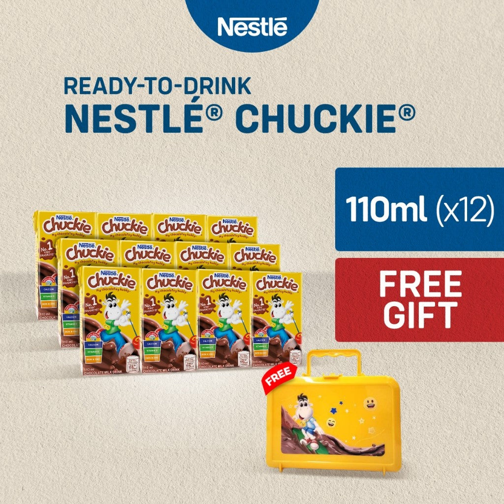 Chuckie Chocolate Flavoured Milk 110ml - Pack of 12 with FREE Chuckie