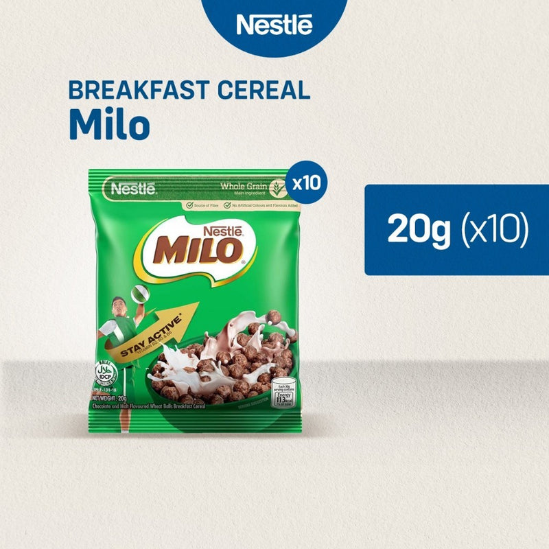 Milo Breakfast Cereal 20g - Pack of 10