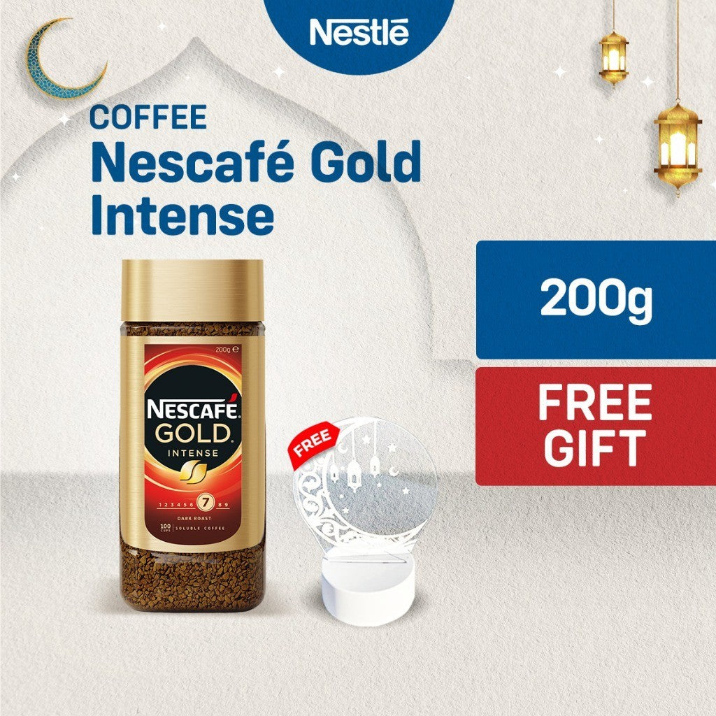 [FREE RAMADAN LAMP] Nescafe Gold Intense Premium Instant Coffee 200g