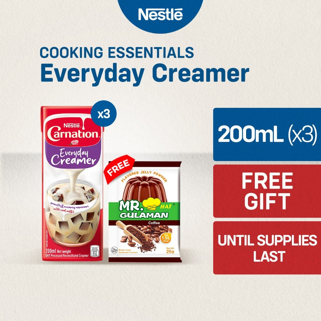 Buy 3 Carnation Everyday Creamer, Get 1 FREE Coffee Mr. Hat Gulaman
