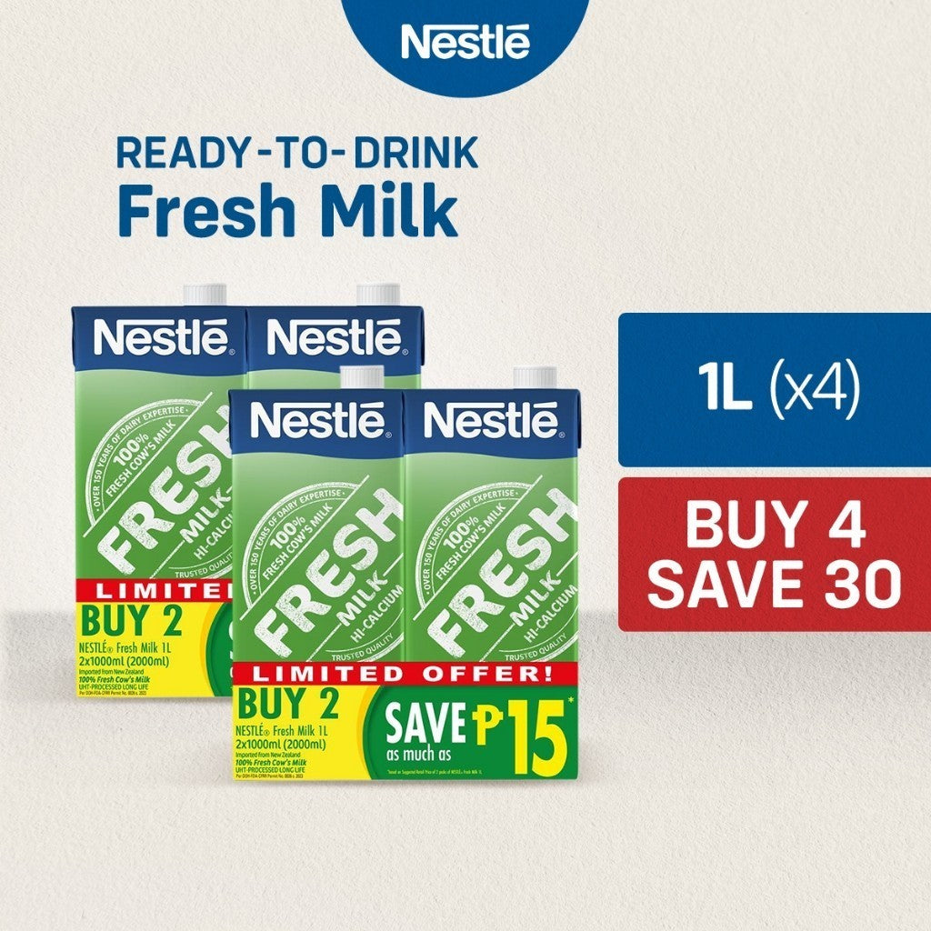 [BUY 4 SAVE 30] Nestle Fresh Milk 1L
