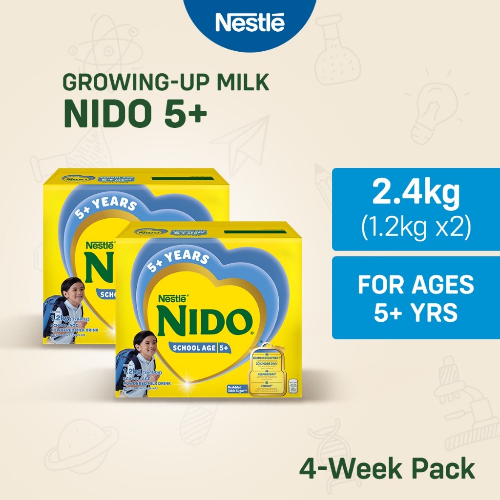 NIDO 5+ Powdered Milk Drink For Children Above 5 Years Old 2.4kg (1.2k