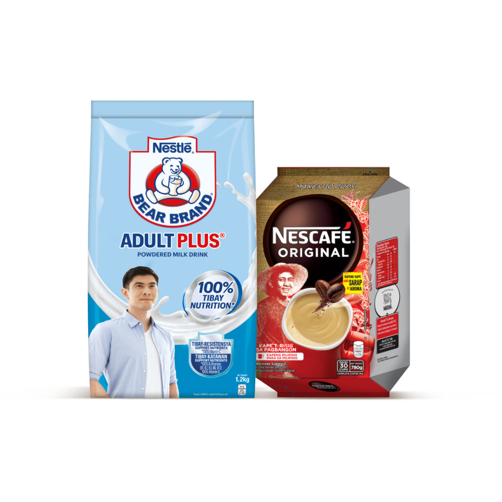 Bear Brand Adult Plus Milk Powder 1.2kg + Nescafe Original 3-in-1 Coff