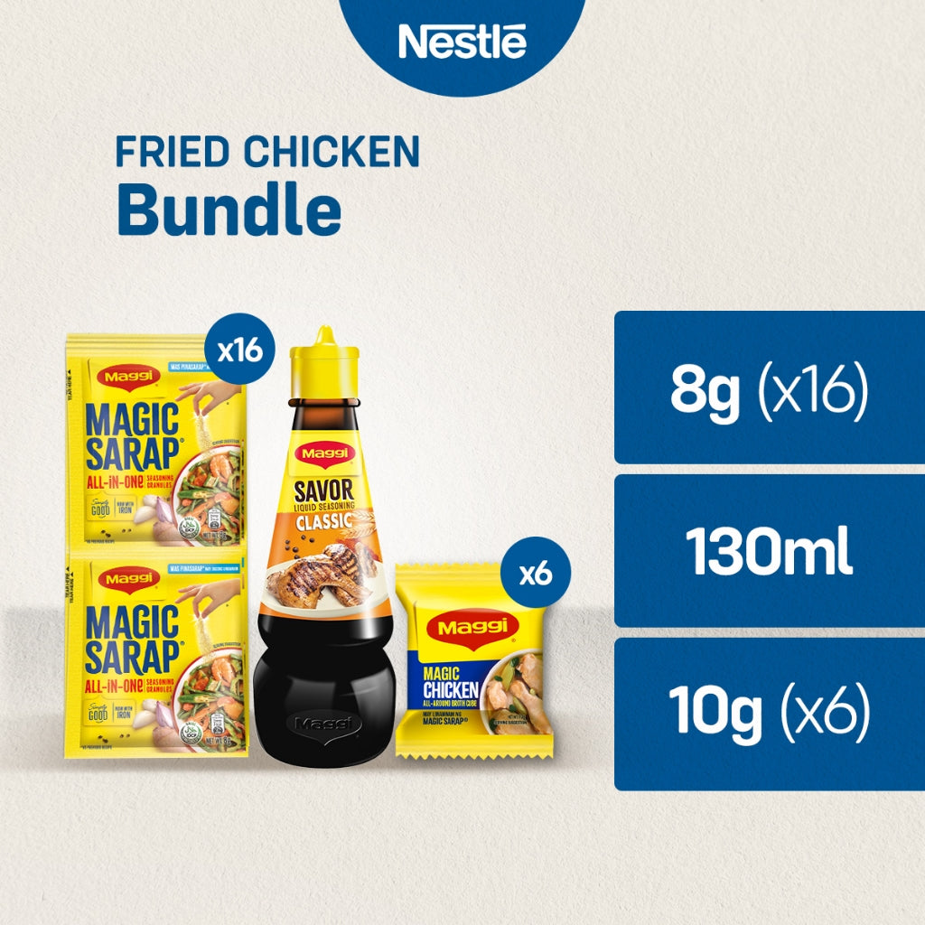 Maggi Magic Chicken Broth Cube 10g x 6 + Maggi Savor Classic 130ml + M
