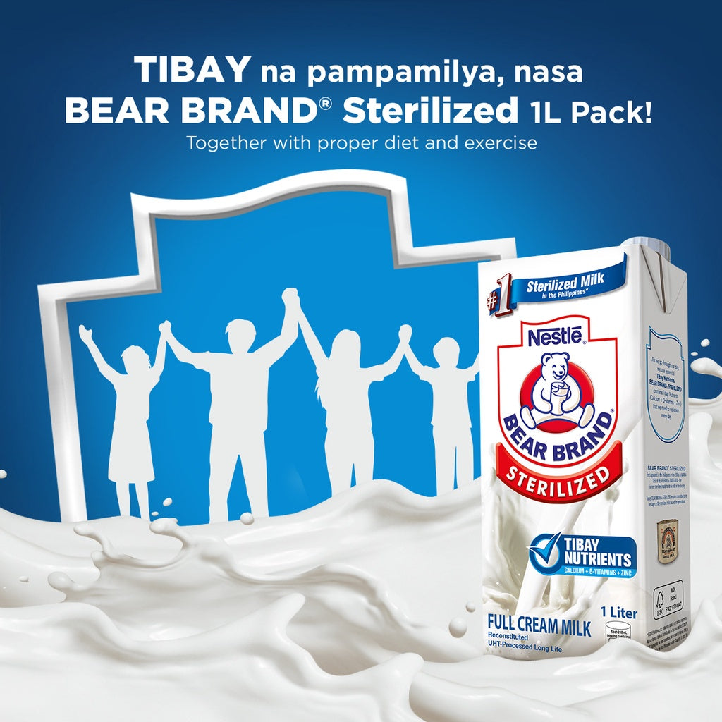 BEAR BRAND Sterilized UHT Milk 1L - Pack of 12