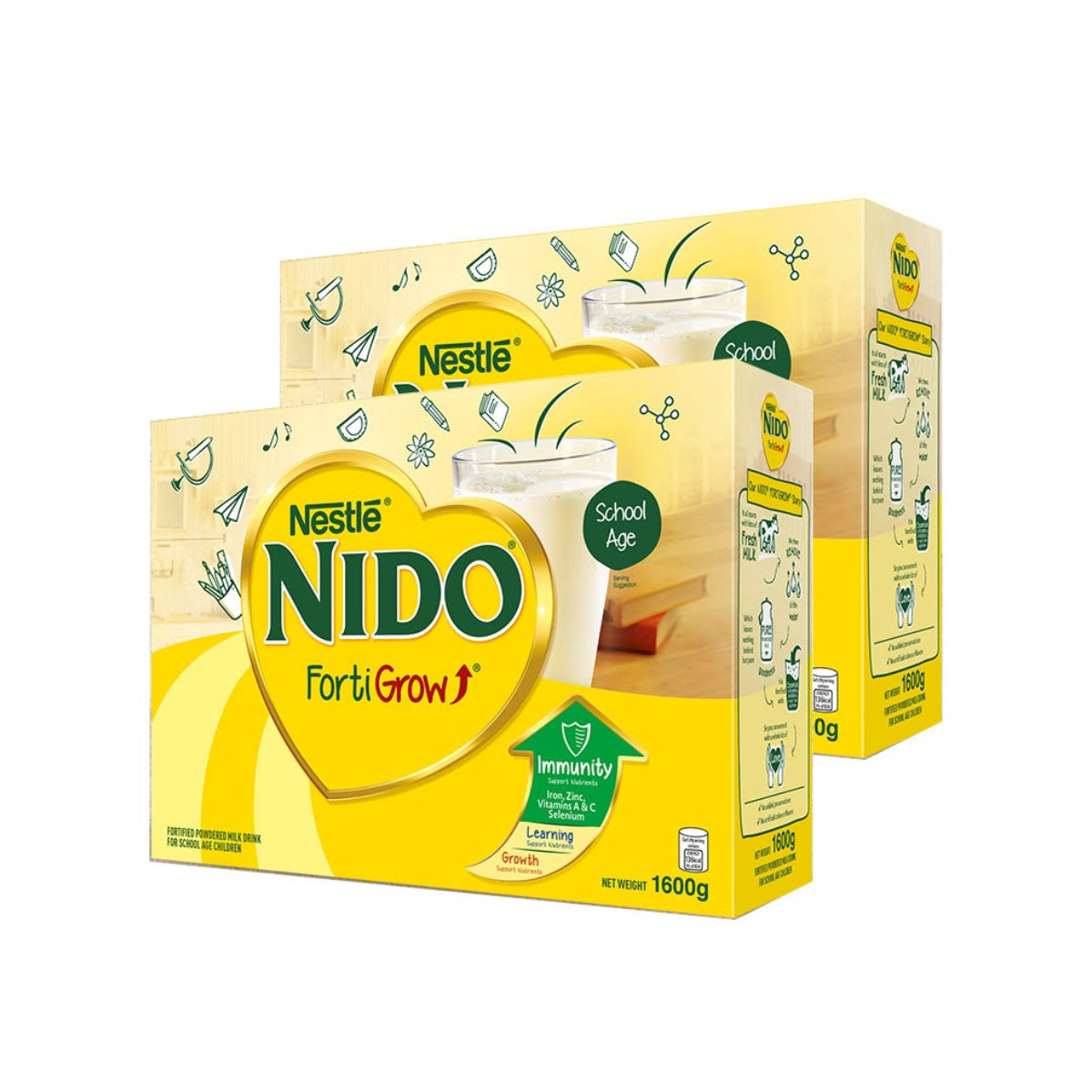 NIDO FORTIGROW Fortified Powdered Milk Drink 1.6kg - Pack of 2