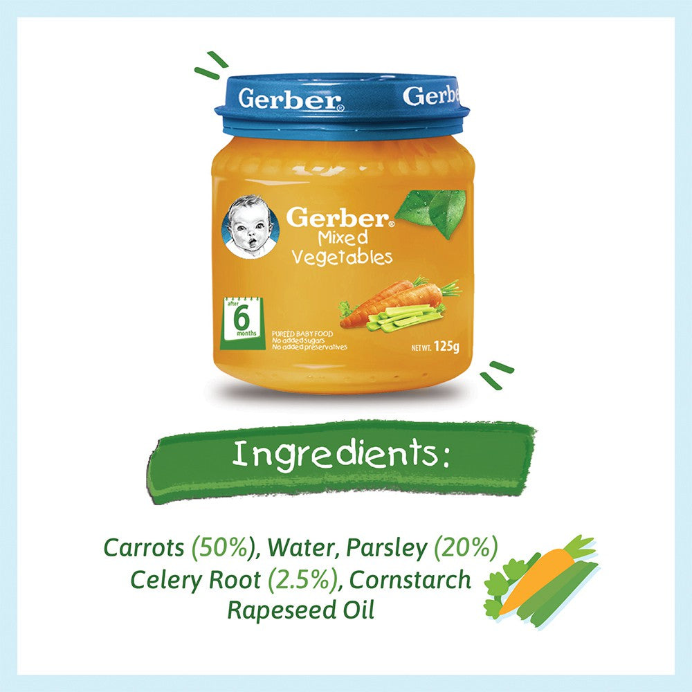 Gerber Mixed Vegetable Puree Baby Food 125g