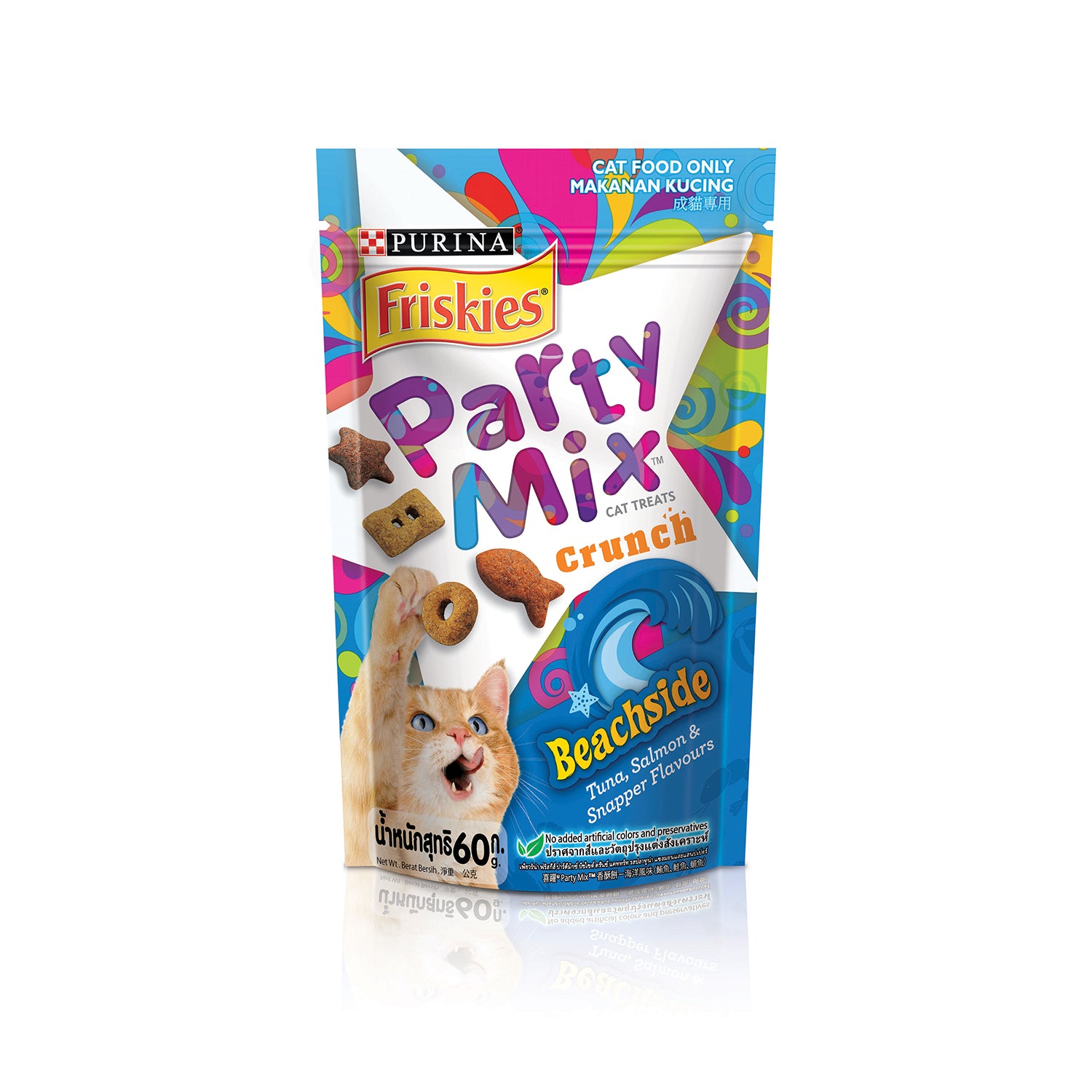 Purina Friskies Party Mix Crunch Beachside Adult Cat Treats 60g